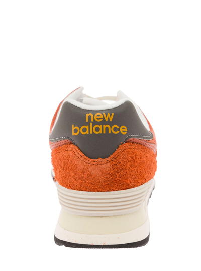 New Balance Mens Orange Leather Sneakers | ModeSens