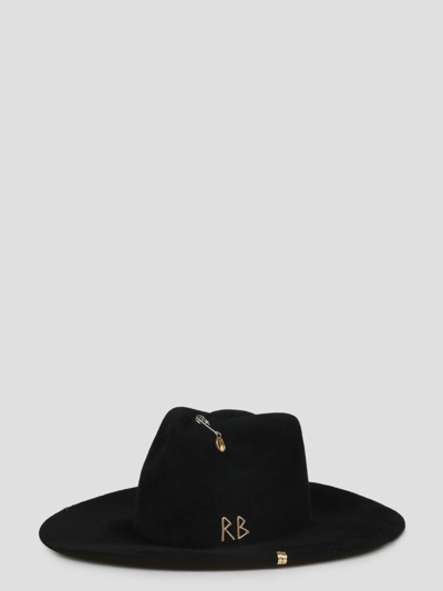 Ruslan Baginskiy Piercing Chain Strap Fedora Hat In Black | ModeSens