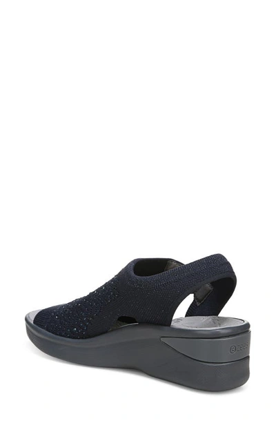 Bzees Star Bright Knit Wedge Sandal In Navy Rhinestone Fabric | ModeSens