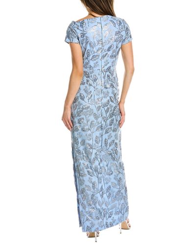 Js Collections Js Collection Column Gown In Blue | ModeSens