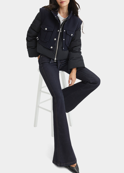 Veronica Beard Ivel Layered Puffer Jacket In Black | ModeSens