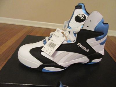 Pre-owned Reebok Shaq Attaq Pump Size 11 White Black Azure Gx3881 ...