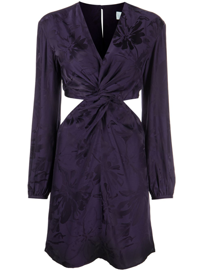 Silvia Tcherassi Jodie Floral Jacquard Mini Dress In Eggplant Floral