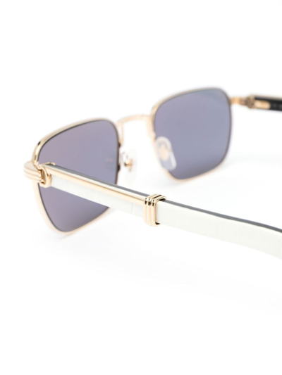 Cartier Square-frame Tinted Sunglasses In Gold | ModeSens