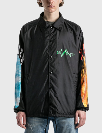 Saint Michael X Vlone Skull Coach Jacket In Black | ModeSens