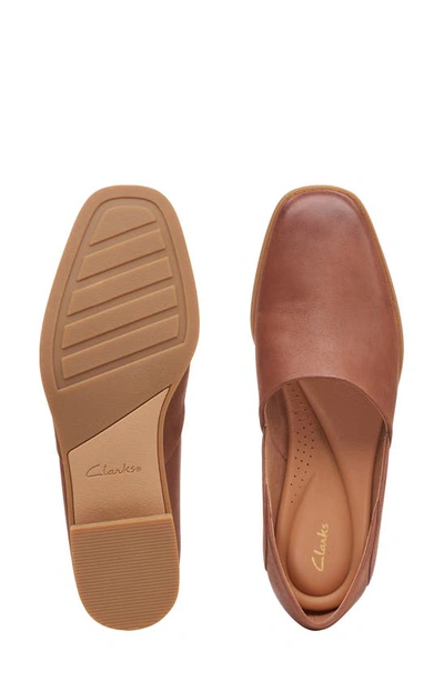 Clarks Pure Belle Slip-on Shoe In Dark Tan Leather | ModeSens