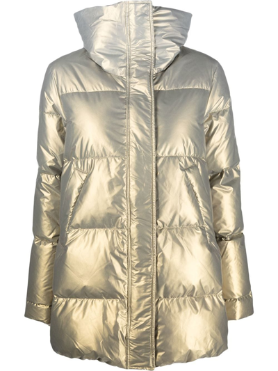 Canadian Club Metallic Feather-down Puffer Jacket In 中性色 | ModeSens