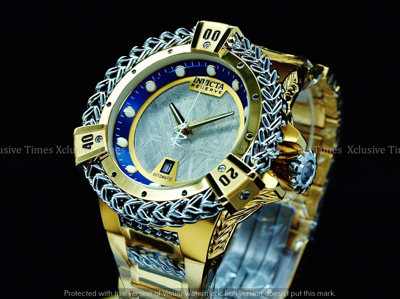 Pre-owned Invicta 53mm Reserve Bolt Hercules Gold Automatic Meteorite ...