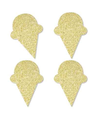 Big Dot Of Happiness Gold Glitter Ice Cream Cone - No-mess Real Gold ...