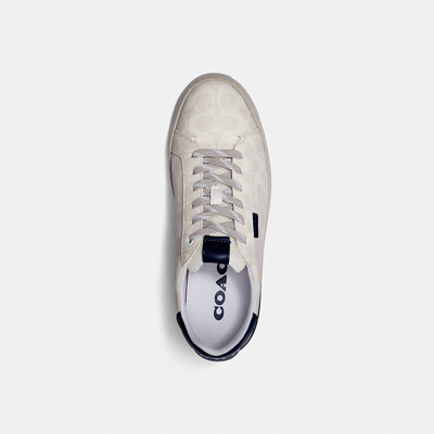Coach Lowline Low Top Sneaker In Signature Canvas In Chalk Cobalt ...
