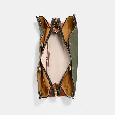 Coach Rogue 39 In Regenerative Leather In Color brass/army Green Multi ...