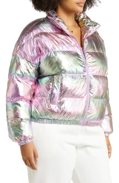 Bp. Holographic Puffer Jacket In Pink Multi Holographic | ModeSens