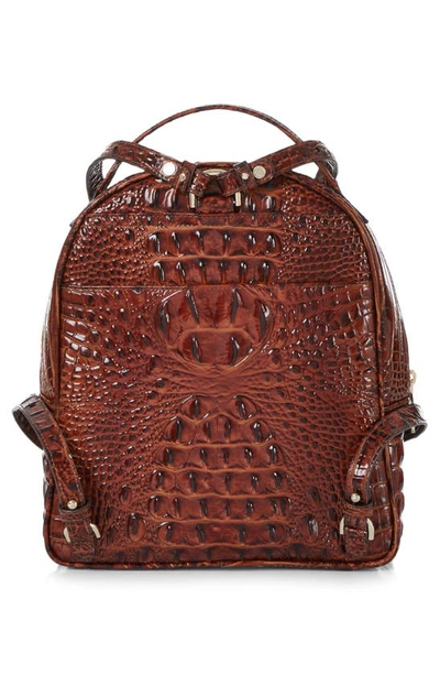 Brahmin Chelcy Croc Embossed Leather Backpack In Pecan | ModeSens