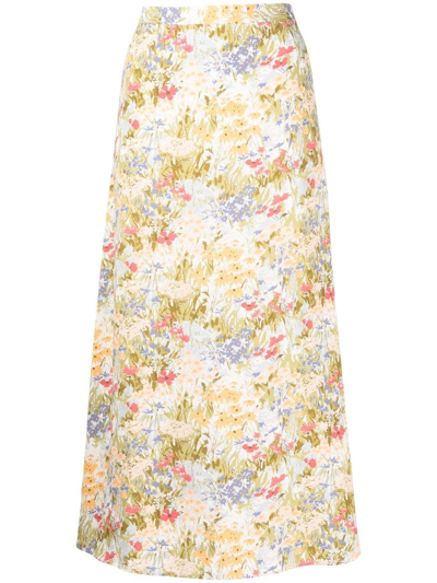 Reformation Bea Floral-print Midi Skirt In Multicolour | ModeSens