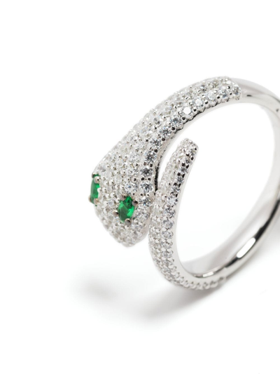 Apm Monaco Micropaved Snake Wraparound Ring In Silver | ModeSens