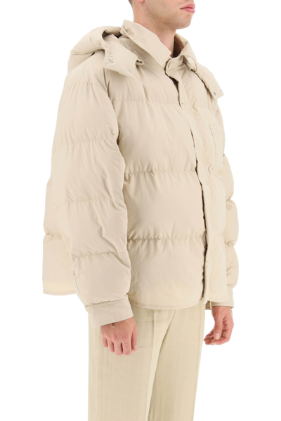 Jacquemus La Doudoune Chemise Quilted Nylon Down Jacket In Light Beige ...