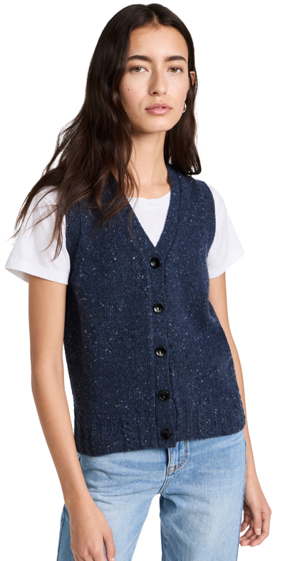 Alex Mill Francis Cardigan Vest In Donegal In Navy | ModeSens