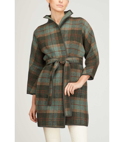 Ann Mashburn Reversible Kimono Carina Coat In Lovat Doublefaced ...