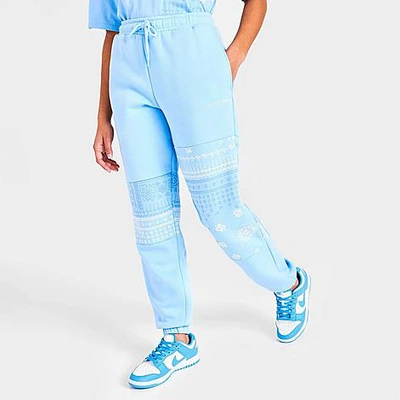 Supply And Demand Women's Paisley Patch Jogger Pants In Light Blue ...