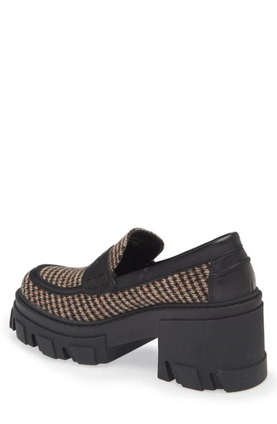 Steve Madden Beth Platform Penny Loafer In Brown Plaid | ModeSens