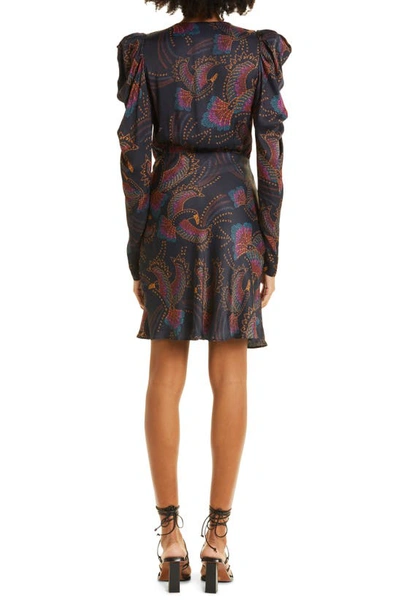 Farm Rio Toucans Long Sleeve Wrap Dress In Sequin Toucans Black | ModeSens