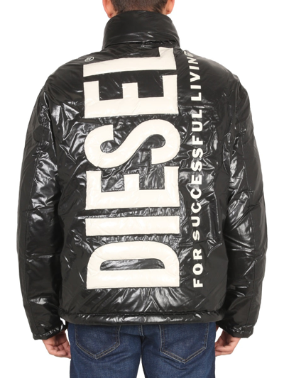 Diesel W-jupiter Reversible Puffer Jacket In Black | ModeSens