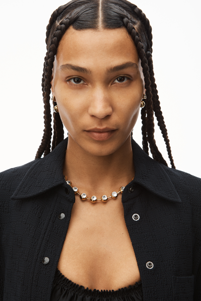 Alexander Wang Ball Chain Necklace In Stainless Steel In Shiny Gold ...