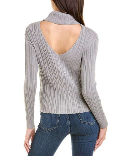 Naadam Ribbed Open-back Turtleneck Sweater In Grey | ModeSens