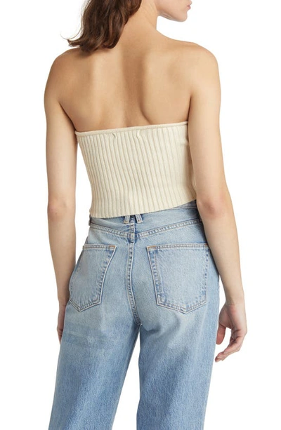 Lulus Twice The Love Cream Ribbed Knit Tube Top And Shrug Set In Beige ...