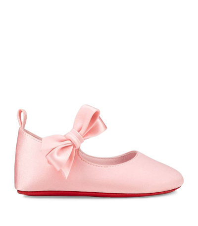 Christian Louboutin Baby Lou Babe Satin Ballet Flats In Rosy/lin Poupee ...