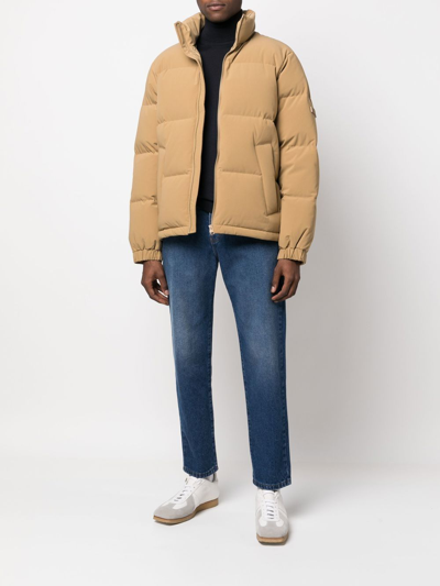 Sandro Logo-patch Detail Padded Jacket In Naturels | ModeSens