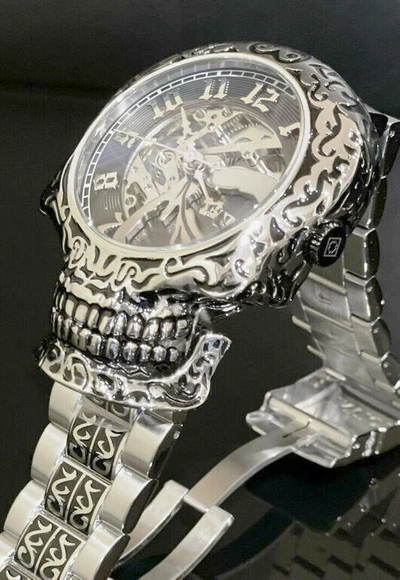 Pre-owned Invicta Artist Series 24 Jewel Automatic Silver Skull ...