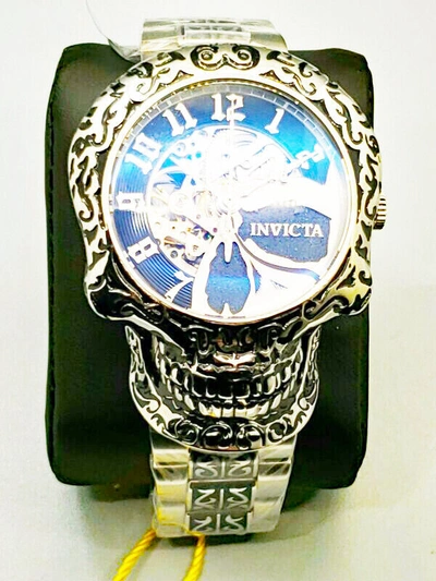 Pre-owned Invicta Artist Series 24 Jewel Automatic Silver Skull ...