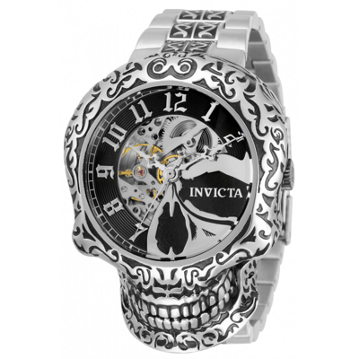 Pre-owned Invicta Artist Series 24 Jewel Automatic Silver Skull ...