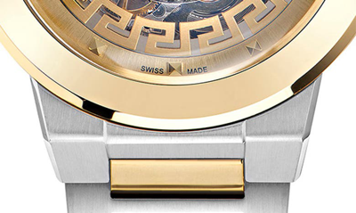 Versace Medusa Infinite Skeleton Dial Bracelet Watch, 40mm In Ip Yellow Gold/ Steel | ModeSens