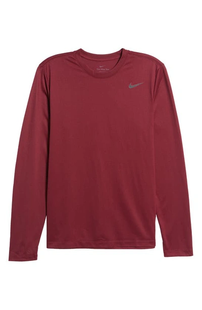 Nike Men's Dri-fit Legend Long-sleeve Fitness Top In Red | ModeSens