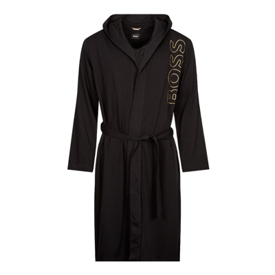 Hugo Boss Identity Hooded Robe In Black | ModeSens