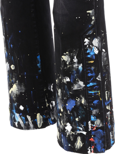Amiri Paint Splatter Flared Jeans In Black | ModeSens