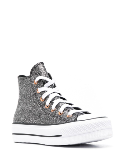 Converse Chuck Taylor Glitter Platform Sneakers In Silver | ModeSens