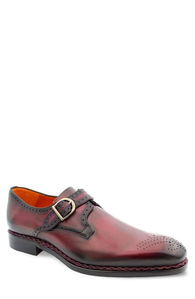 Mezlan Artisan Welt Monk Strap Shoe In Burgundy | ModeSens