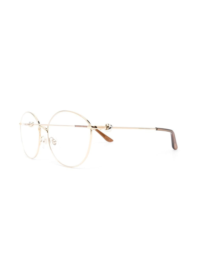 Cartier Round-frame Gold-tone Glasses | ModeSens