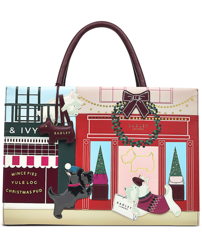 Radley London Holiday Print Leather Ziptop Multiway Triple Compartment ...