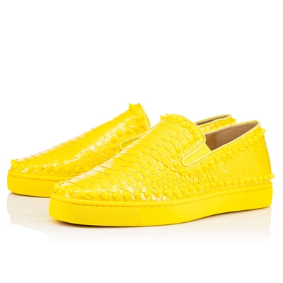 Christian Louboutin Pik Boat Python Crystal, Sun, Python, Men Shoes ...