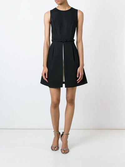 Alice And Olivia 'bria' Peplum Fit & Flare Dress In Black/white | ModeSens
