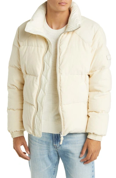 Mackage Rocco 800 Fill Power Down Corduroy & Leather Jacket In Cream ...
