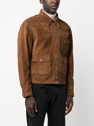 Rrl Suede Shirt Jacket In Brown | ModeSens