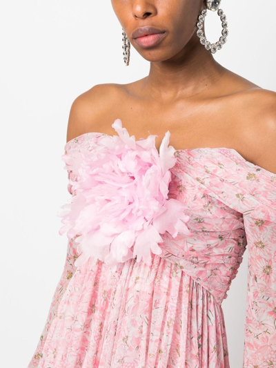 Giambattista Valli Women's Floral Rosette Maxi Dress In Pink | ModeSens