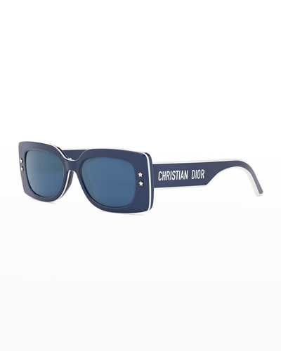 Dior Pacific Logo Square Acetate Sunglasses In Blue | ModeSens