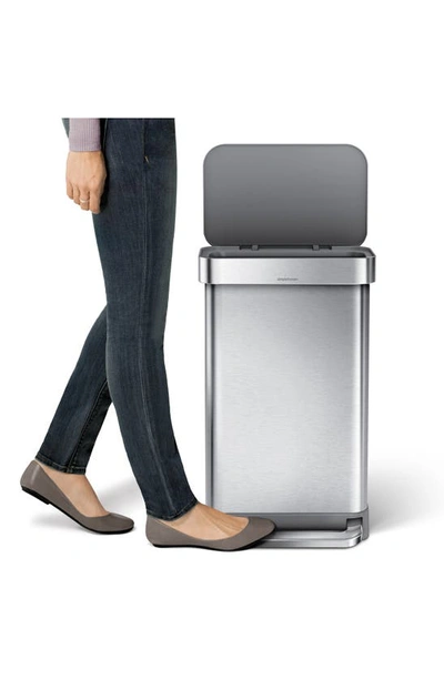 Simplehuman 45l Soft Close Step Trash Can In Brushed Stainless Steel ...
