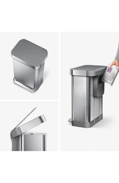 Simplehuman 45l Soft Close Step Trash Can In Brushed Stainless Steel ...